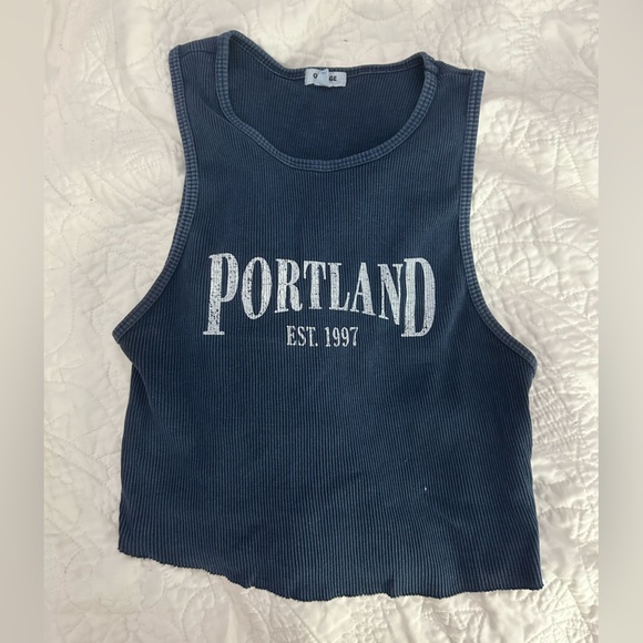 Tops | Garage Cropped Graphic Tank | Poshmark